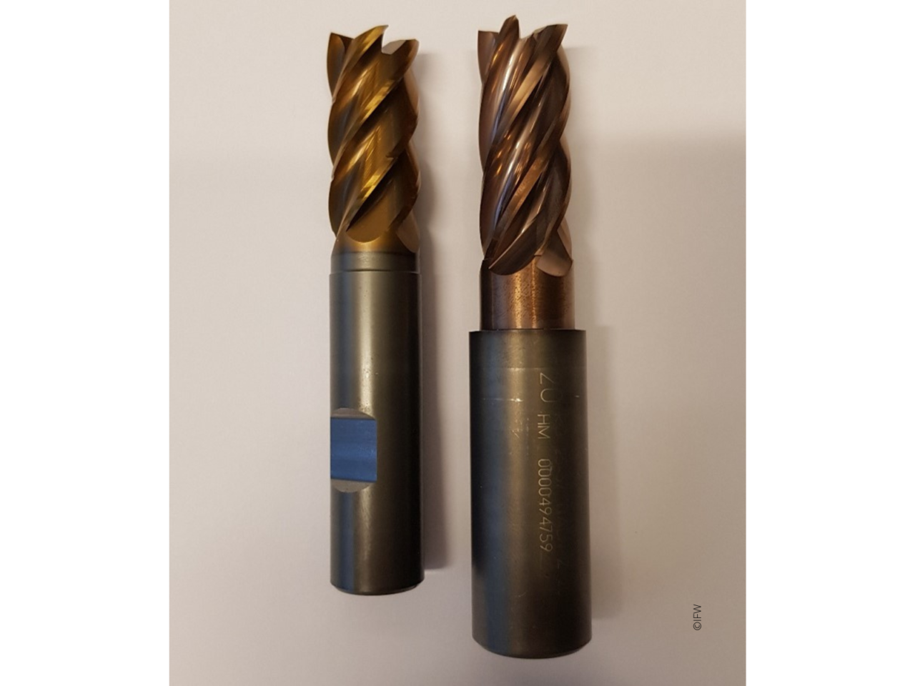 Figure 2: Newly ground milling tool (left) and regeneratively reground ...